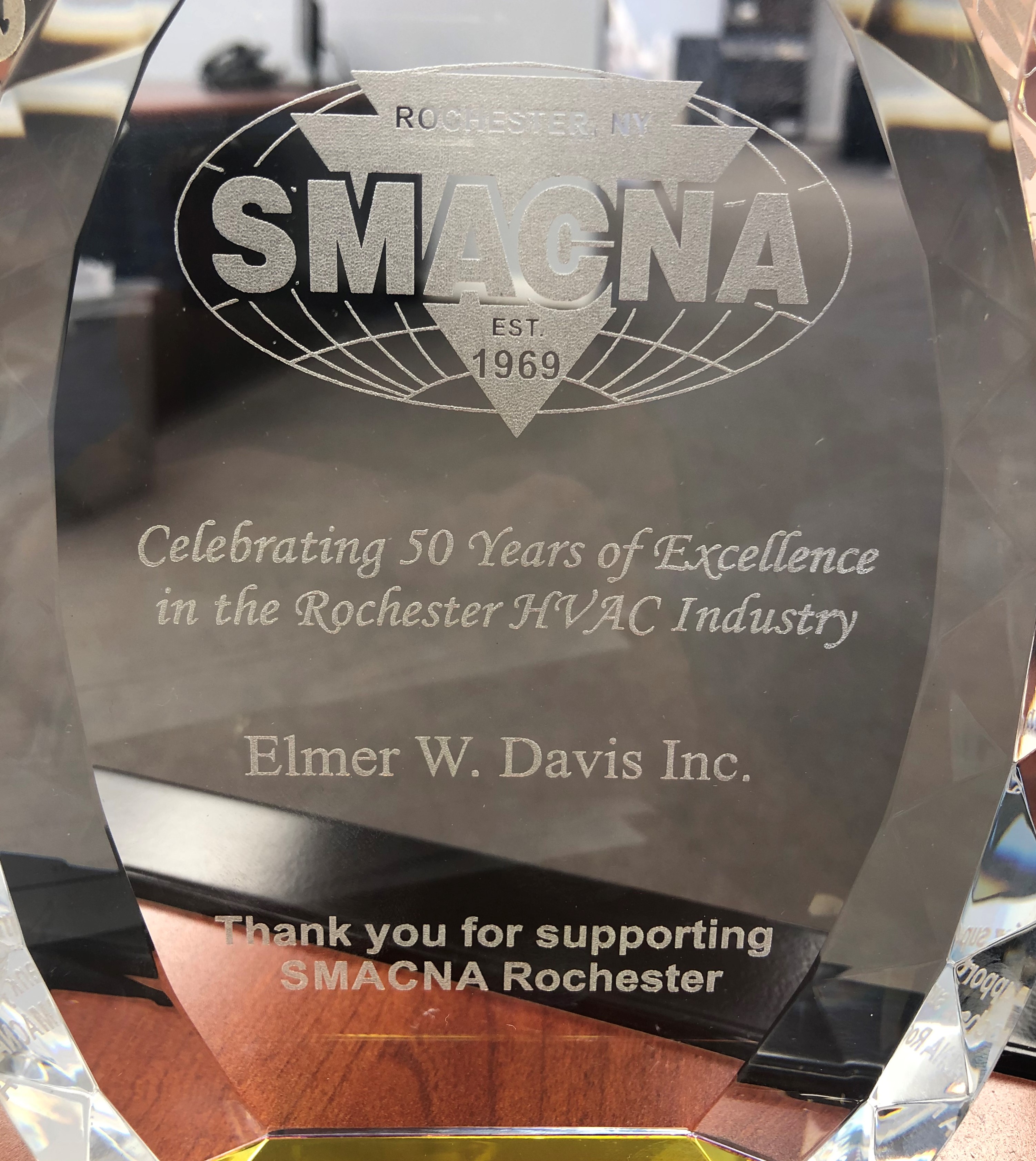Proud 50 year employment partner of SMACNA – Elmer W. Davis, Inc